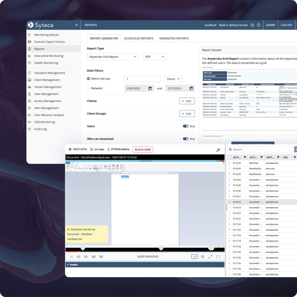 Syteca | A Platform with Enterprise Cybersecurity Solutions